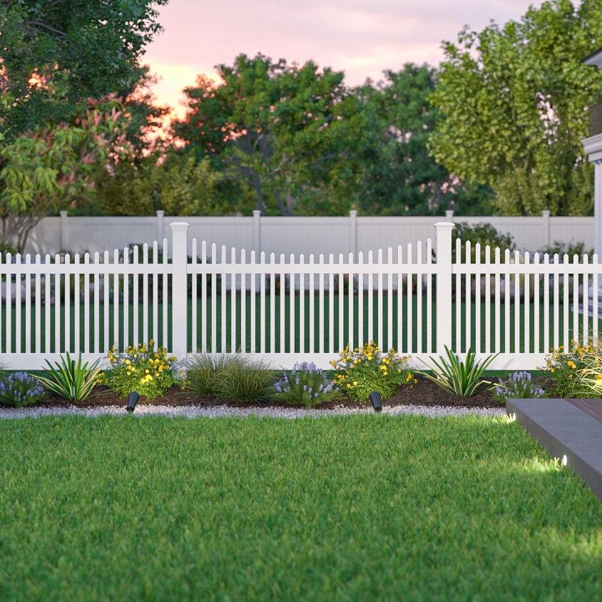 Chestnut Scallop Vinyl Fence - ActiveYards.com