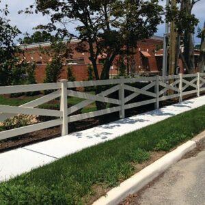Ranch Rail Crossbuck Vinyl Fence - ActiveYards.com