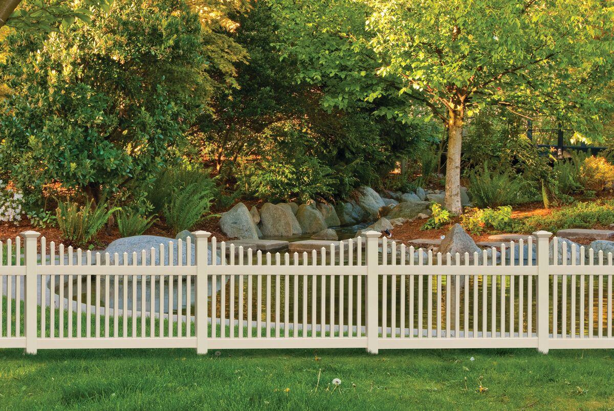 Chestnut Scallop Vinyl Fence - ActiveYards.com